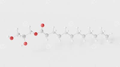 Monolaurin Molecule 3d, Molecular Structure, Ball and Stick Model ...