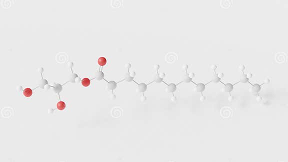 Monolaurin Molecule 3d, Molecular Structure, Ball and Stick Model ...