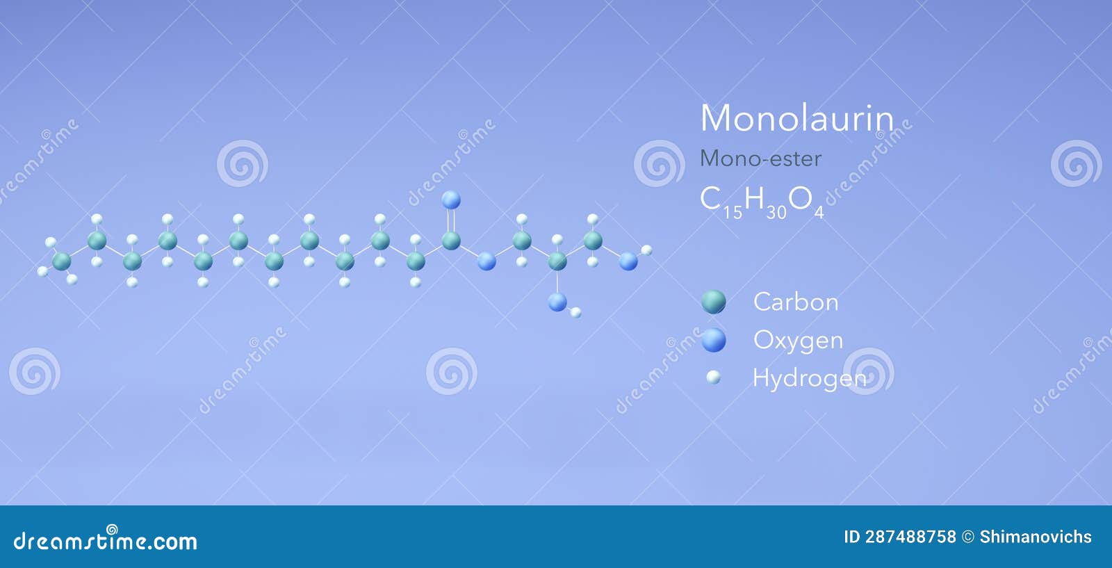 Monolaurin Molecule, Molecular Structures, Monoglyceride, 3d Model ...