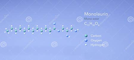 Monolaurin Molecule, Molecular Structures, Monoglyceride, 3d Model ...