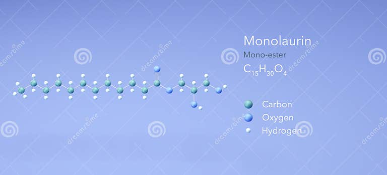 Monolaurin Molecule, Molecular Structures, Monoglyceride, 3d Model ...
