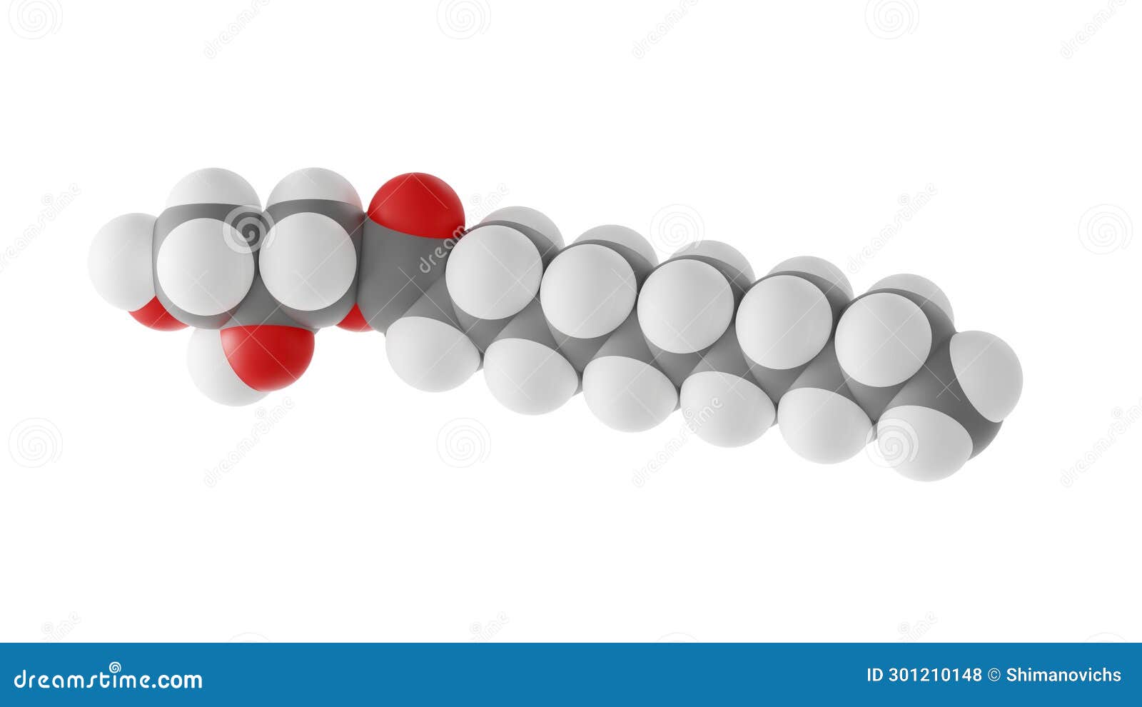 Monolaurin Molecule, Monoglyceride, Molecular Structure, Isolated 3d ...