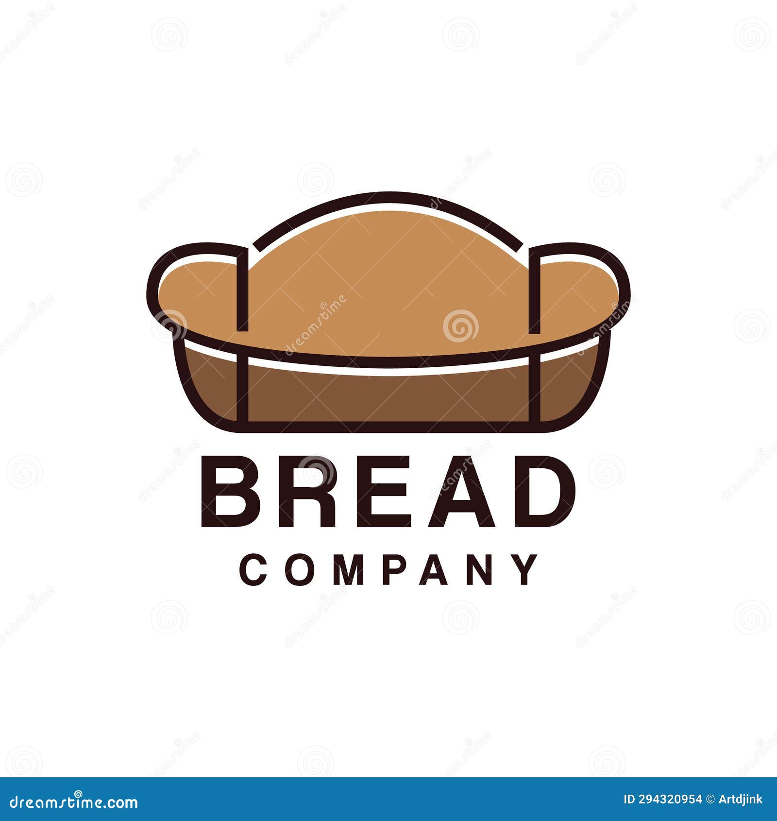 Monoline Bread Logo Design Vector Illustration Vintage Symbol Emblem ...