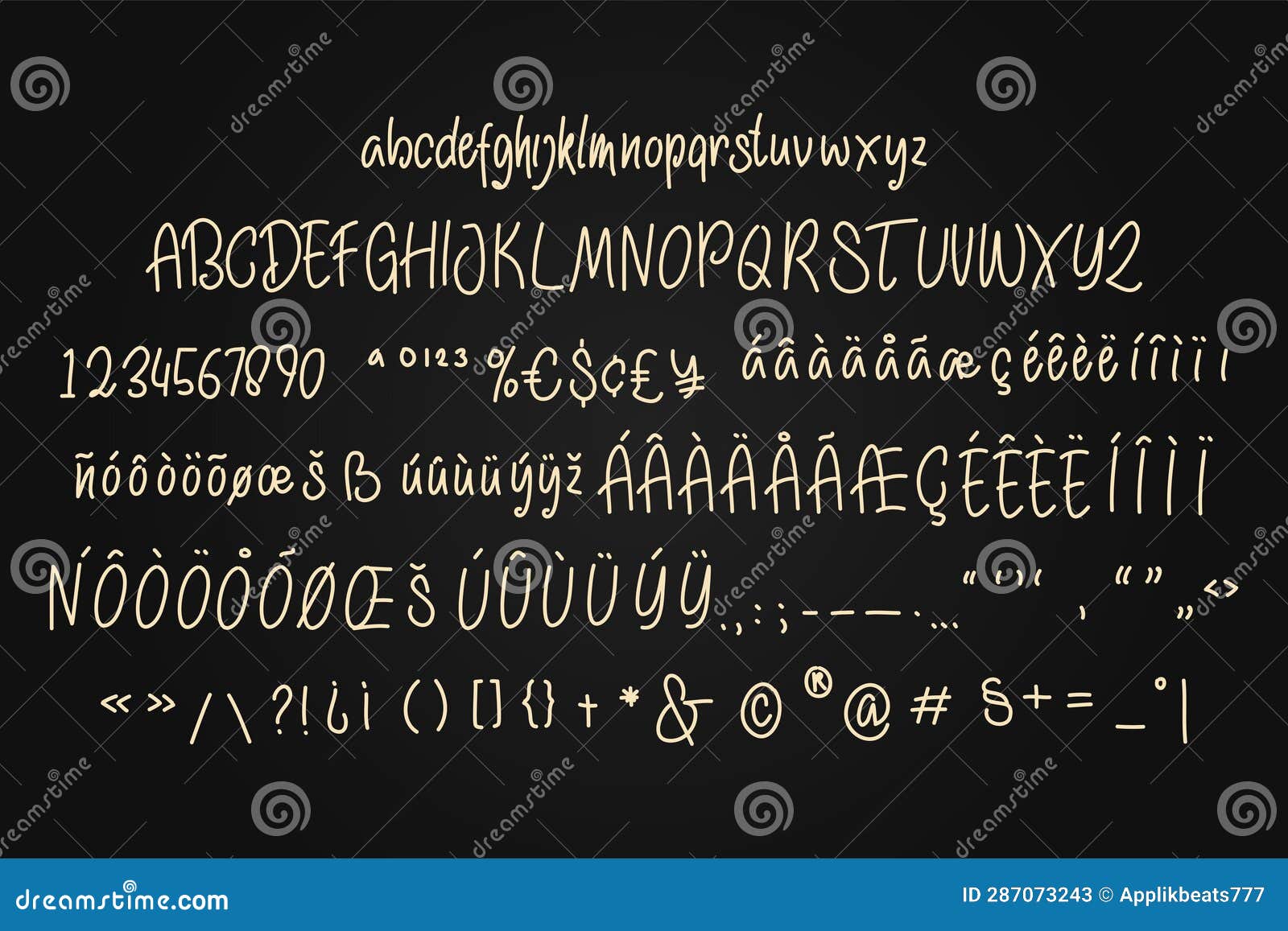 Monoline Handwritten Font Vector Illustration Stock Illustration ...