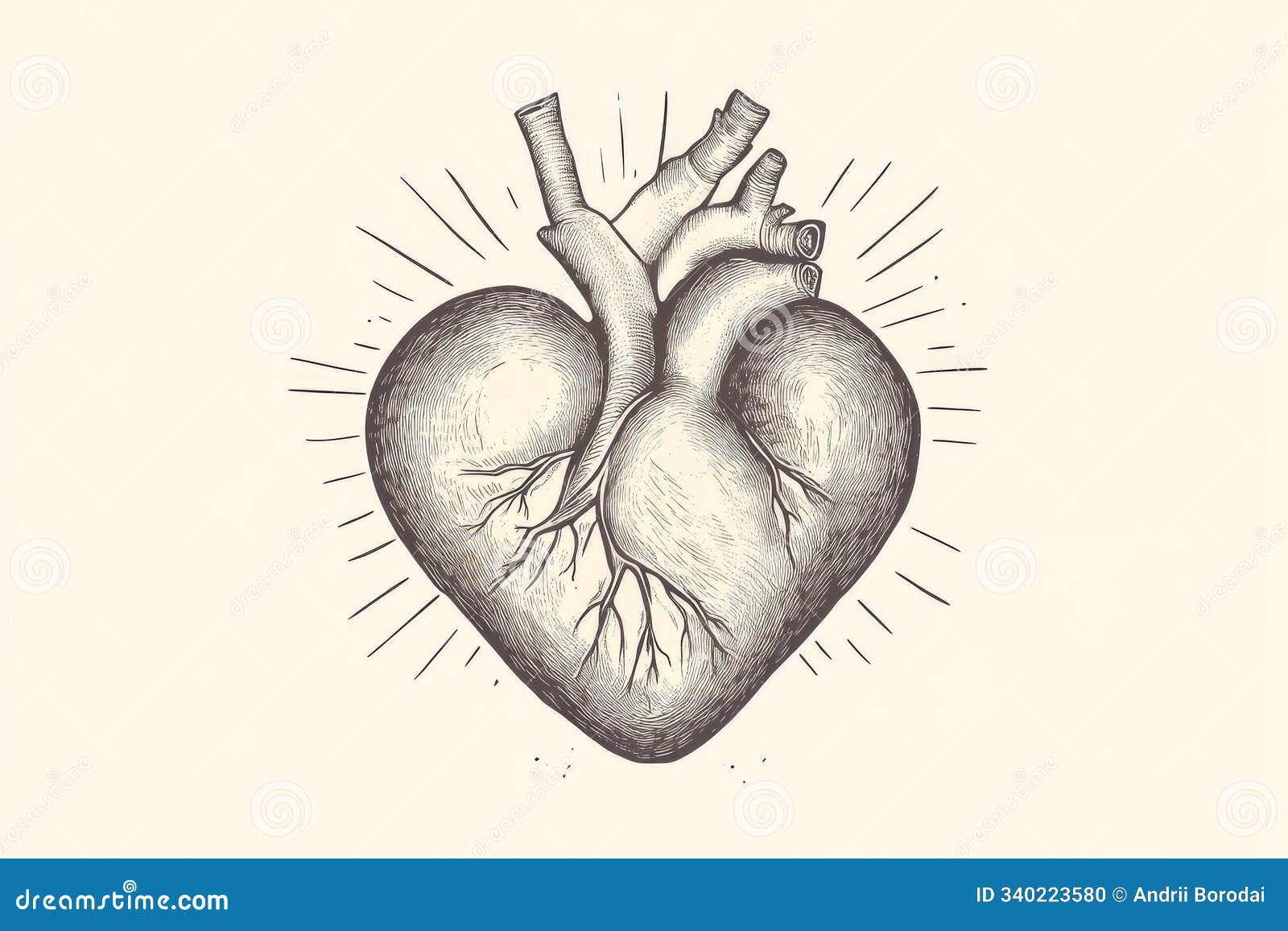 Monoline Heart with Gentle Shading and Open Text Fields. Stock ...