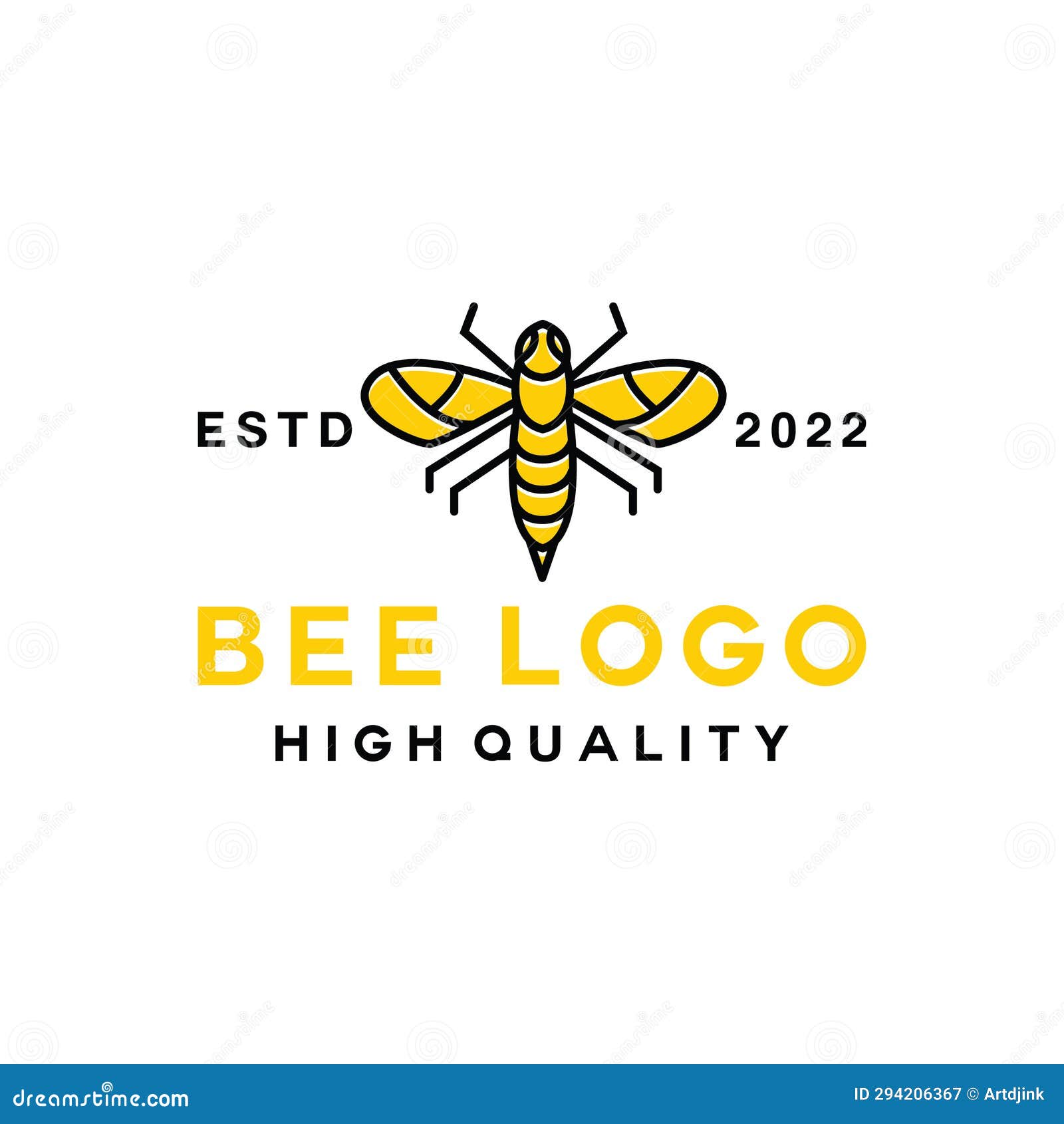 Monoline Queen Bee Logo Vector Design Graphic Emblem Stock Vector ...