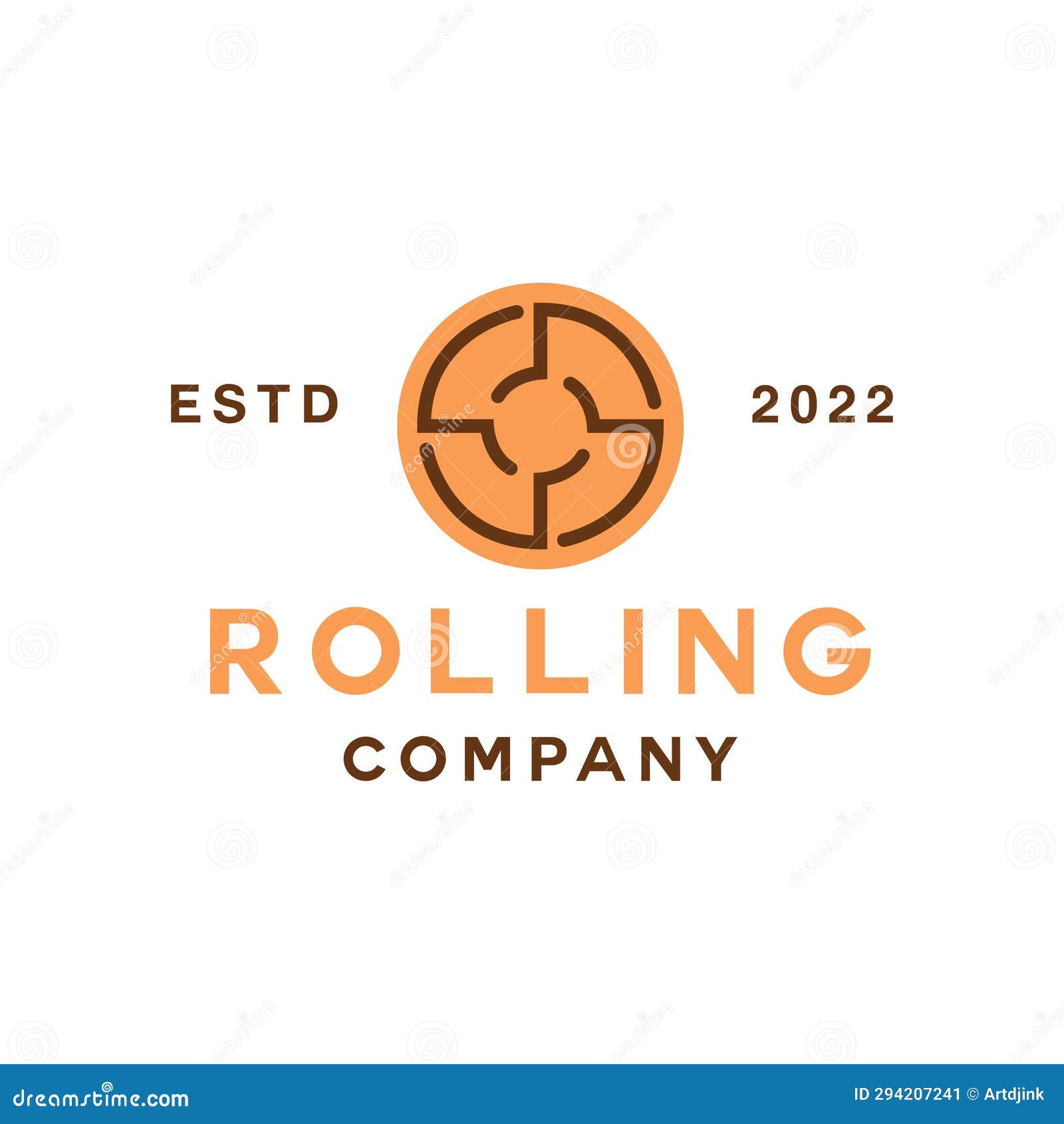 Monoline Rolling Circle Logo Vector Design Graphic Emblem Stock Vector ...