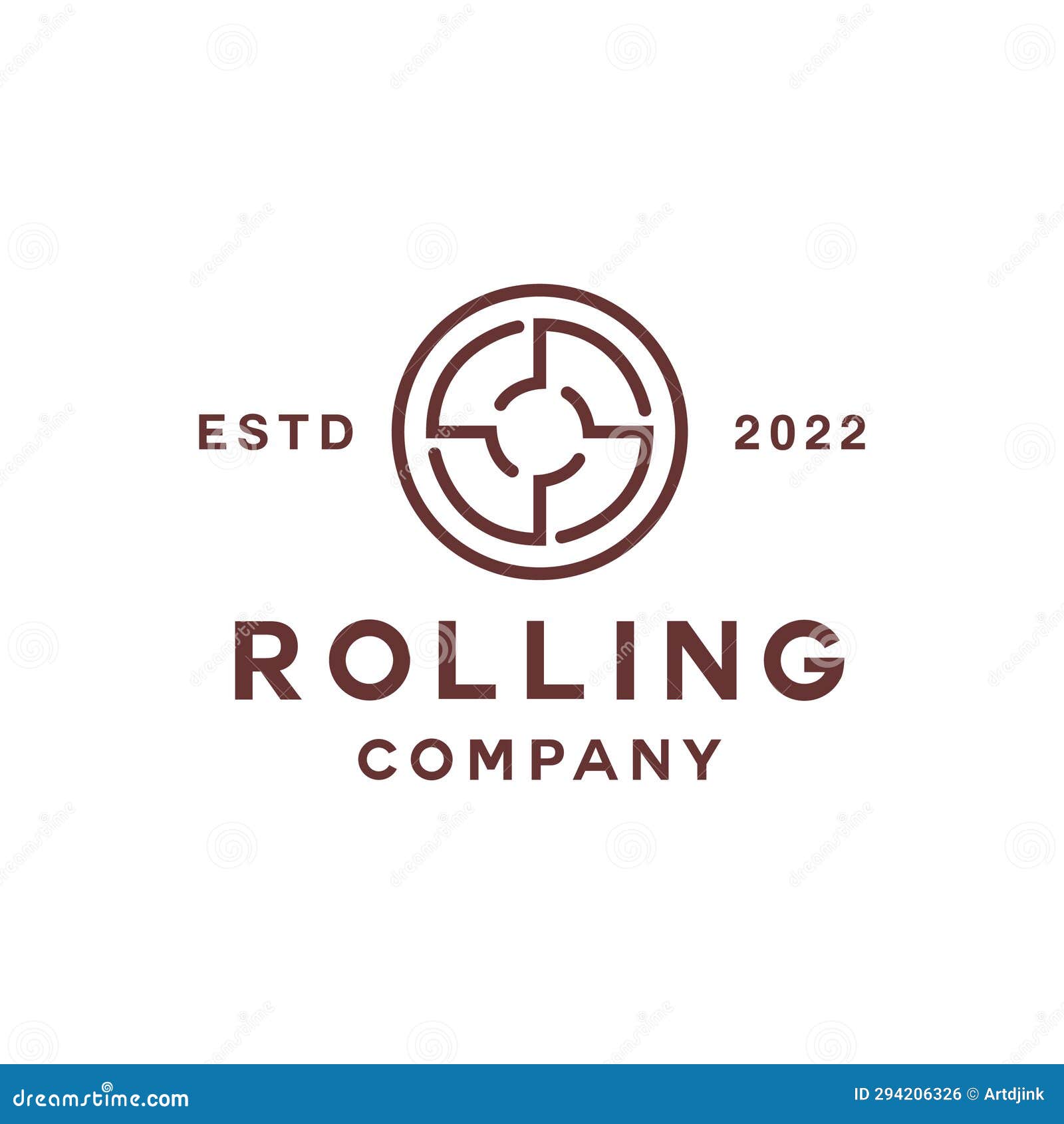 Monoline Rolling Logo Vector Design Graphic Emblem Stock Vector ...
