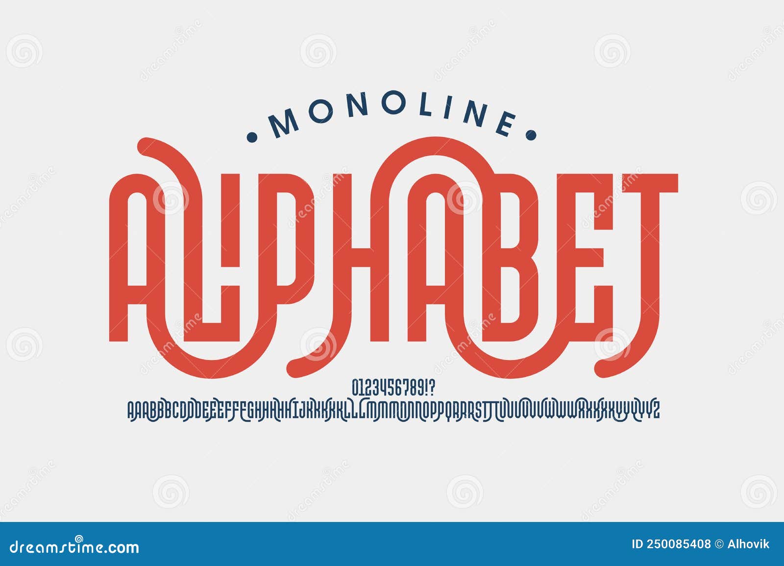 Monoline style font design stock vector. Illustration of monoline ...
