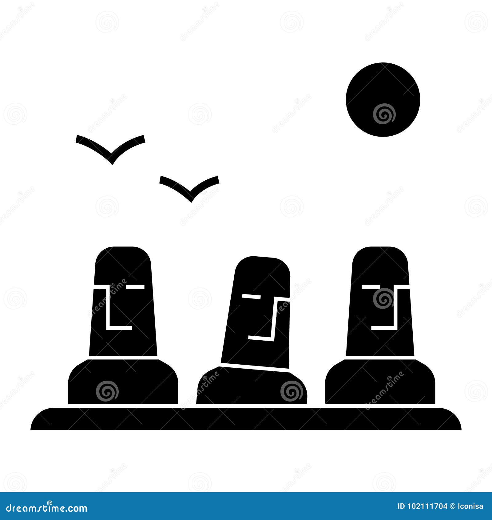 Monolith, Megalith, Easter Land Icon, Vector Illustration, Sign on ...