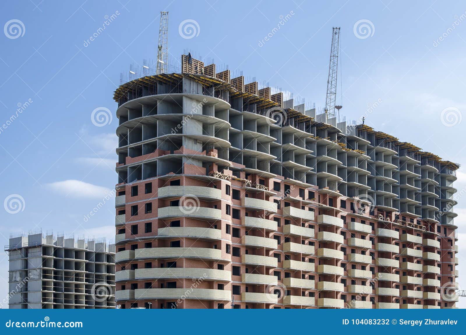 Two-tone Highrise Building Under Construction. Stock Photo - Image of ...