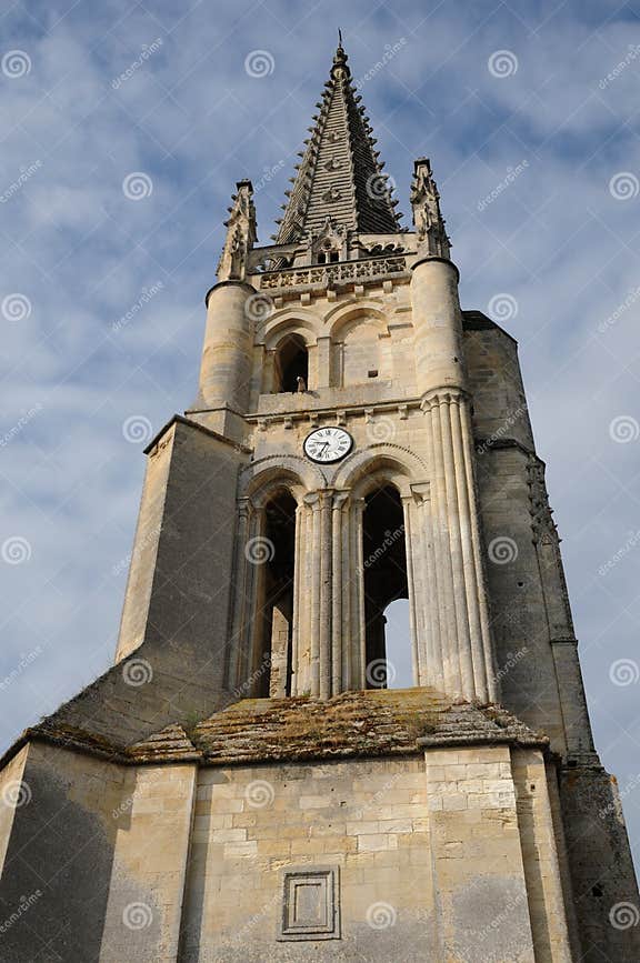 Monolithic Church of Saint-Emilion Stock Image - Image of historical ...