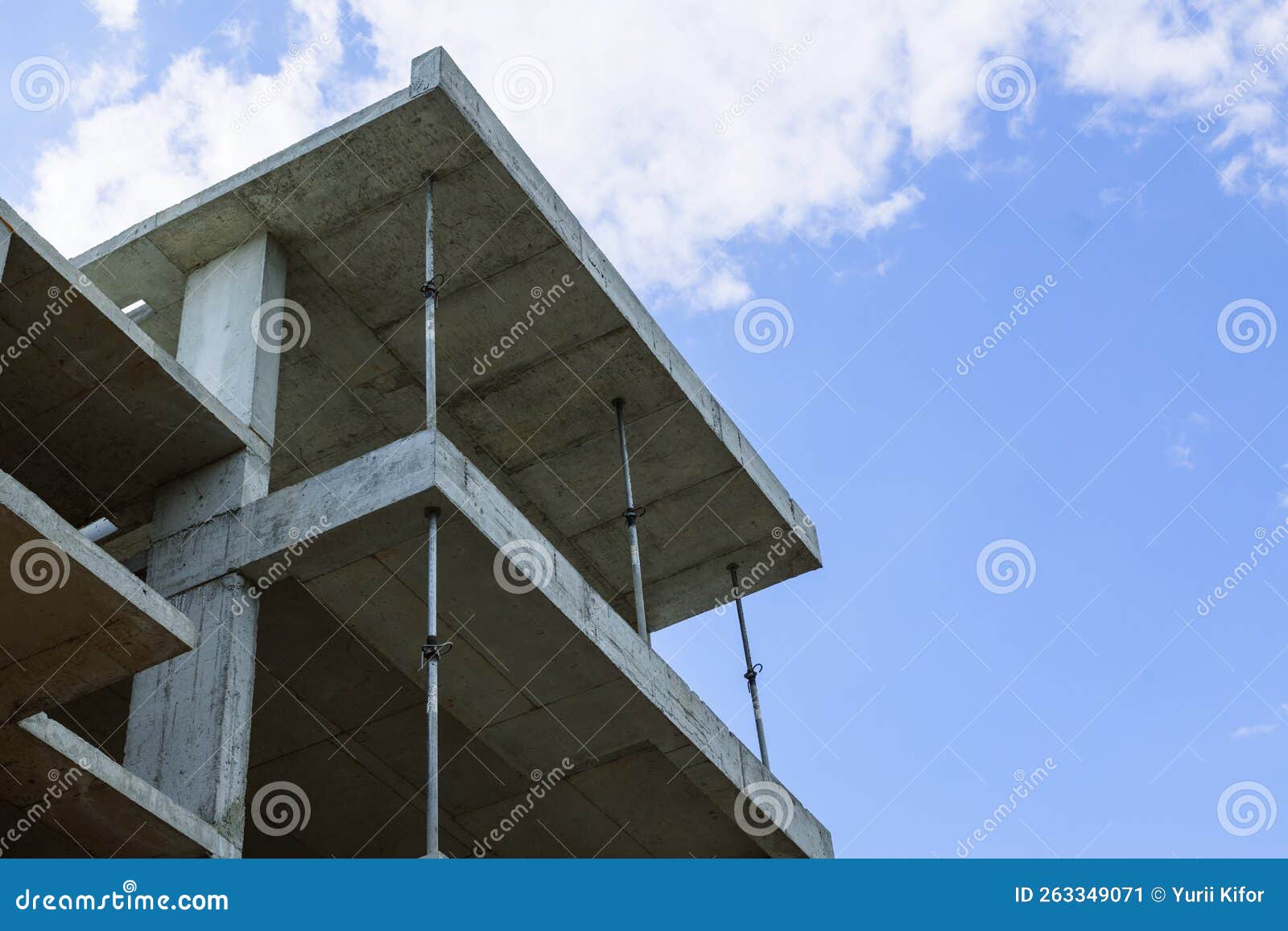 Monolithic Floor of a High-rise Building Against the Background of a ...