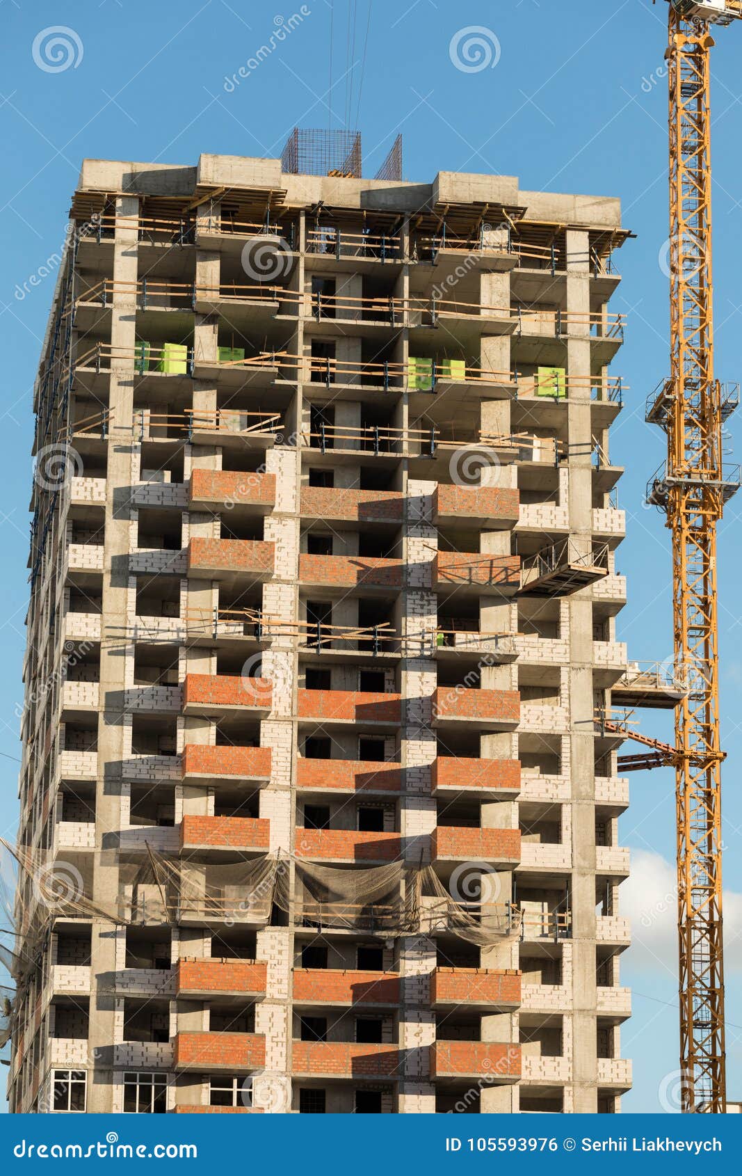 Construction of an Apartment House Stock Photo - Image of fittings ...
