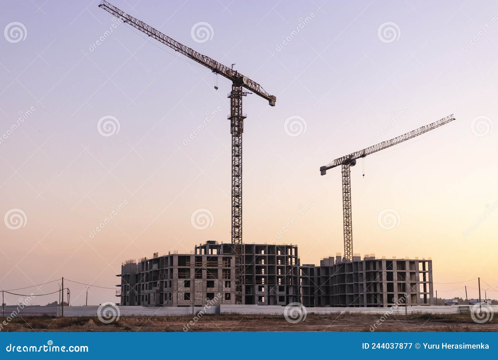 Monolithic Frame Construction of the Building. Solid Walls of Concrete ...