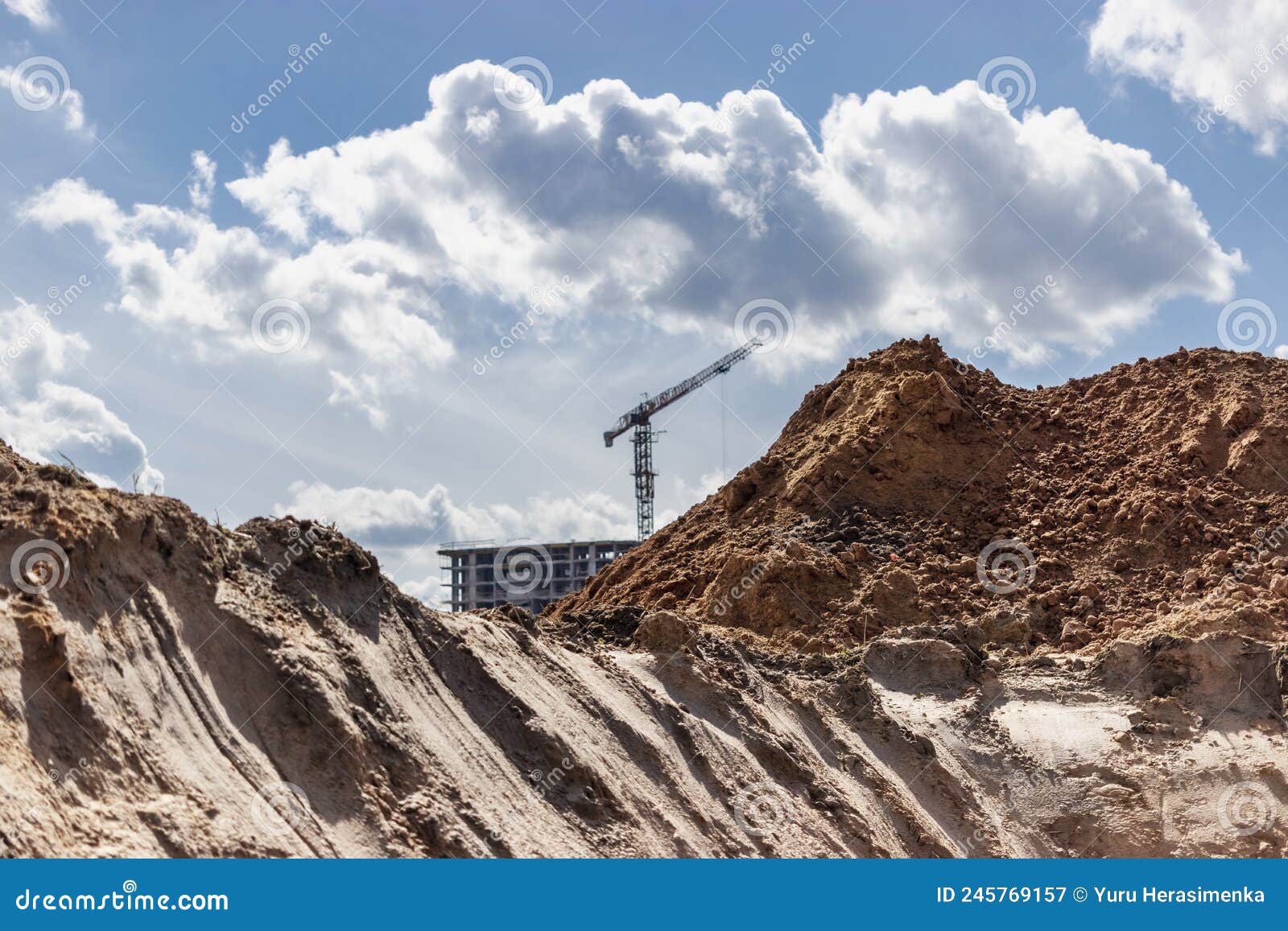 Monolithic Frame Construction of the Building. Solid Walls of Concrete ...