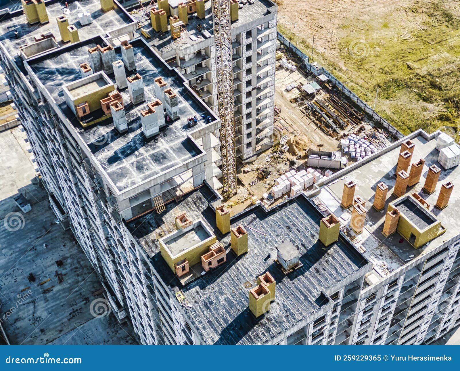 Monolithic Frame Construction of the Building. Solid Walls of Concrete ...