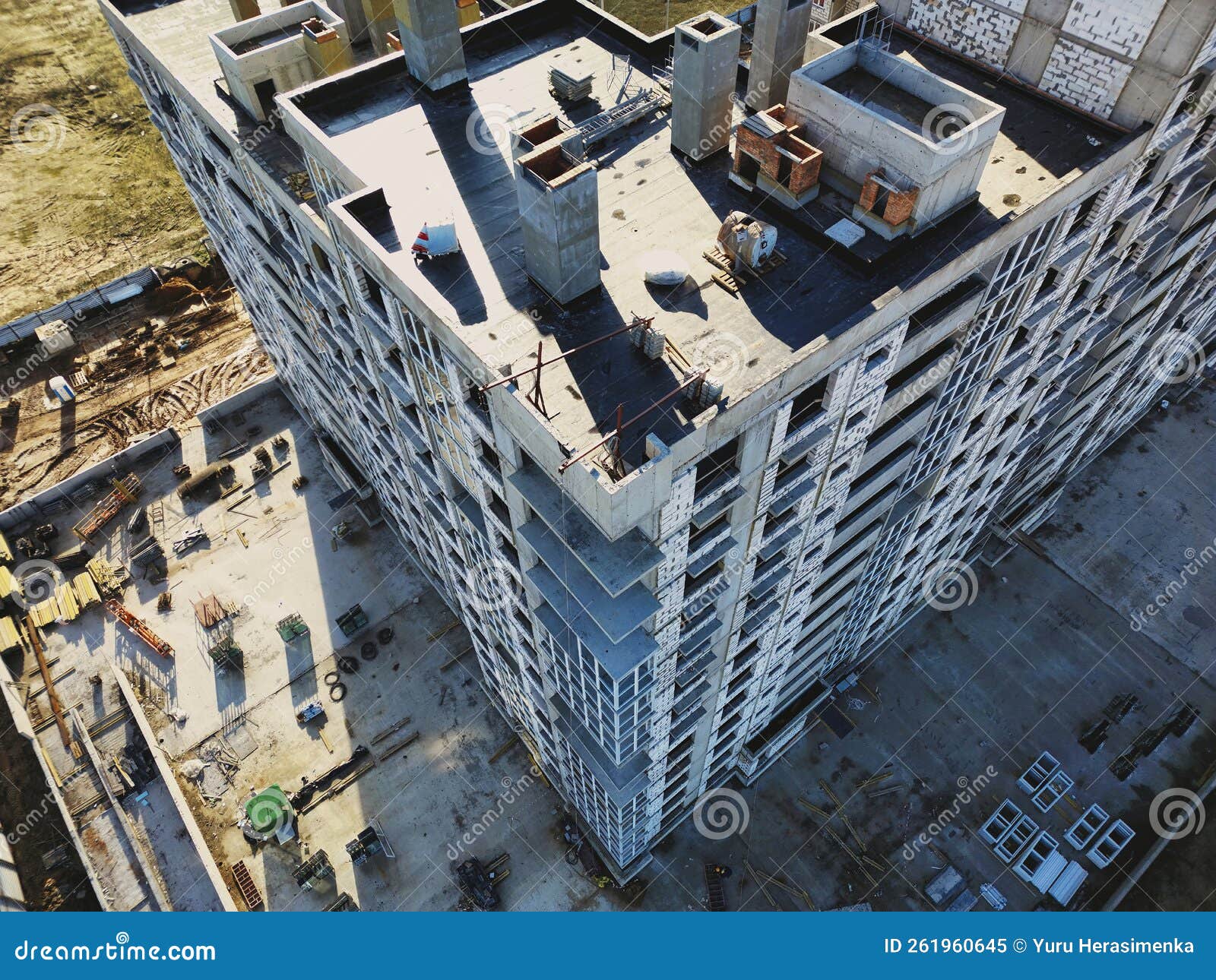 Monolithic Frame Construction of the Building. Solid Walls of Concrete ...