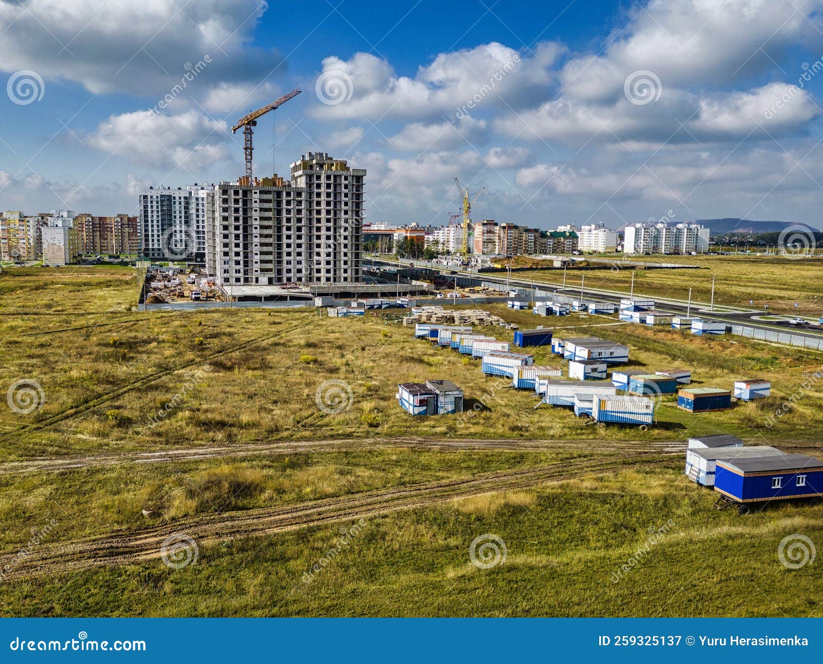 Monolithic Frame Construction of the Building. Solid Walls of Concrete ...