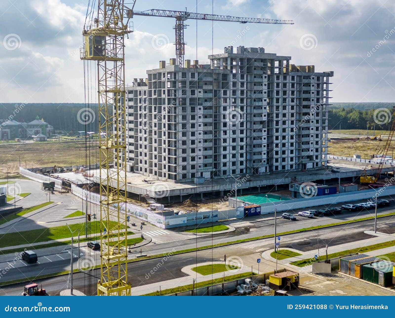 Monolithic Frame Construction of the Building. Solid Walls of Concrete ...