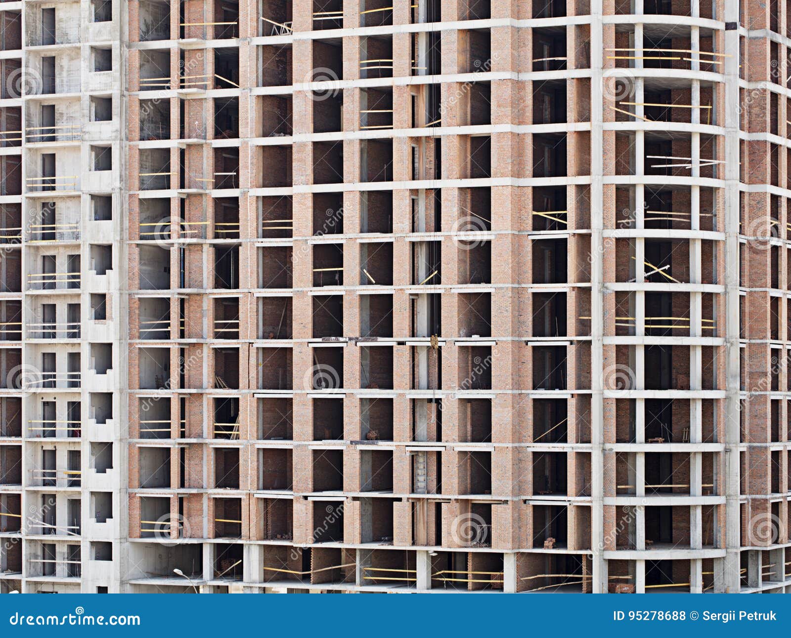 Monolithic Frame Construction on Facade - Building Under Construction ...