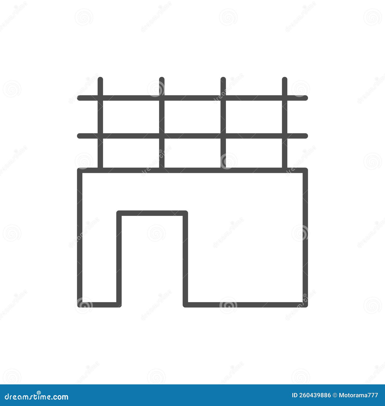 Monolithic Frame Construction Line Icon Stock Vector - Illustration of ...