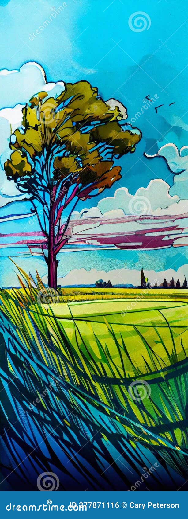 Monolithic Landscapes: a Vivid Exploration through Strong Linework and ...