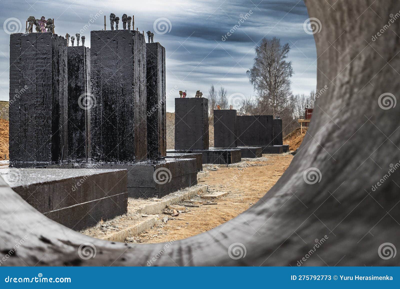 Monolithic Reinforced Concrete Foundation Waterproofed with Bituminous ...