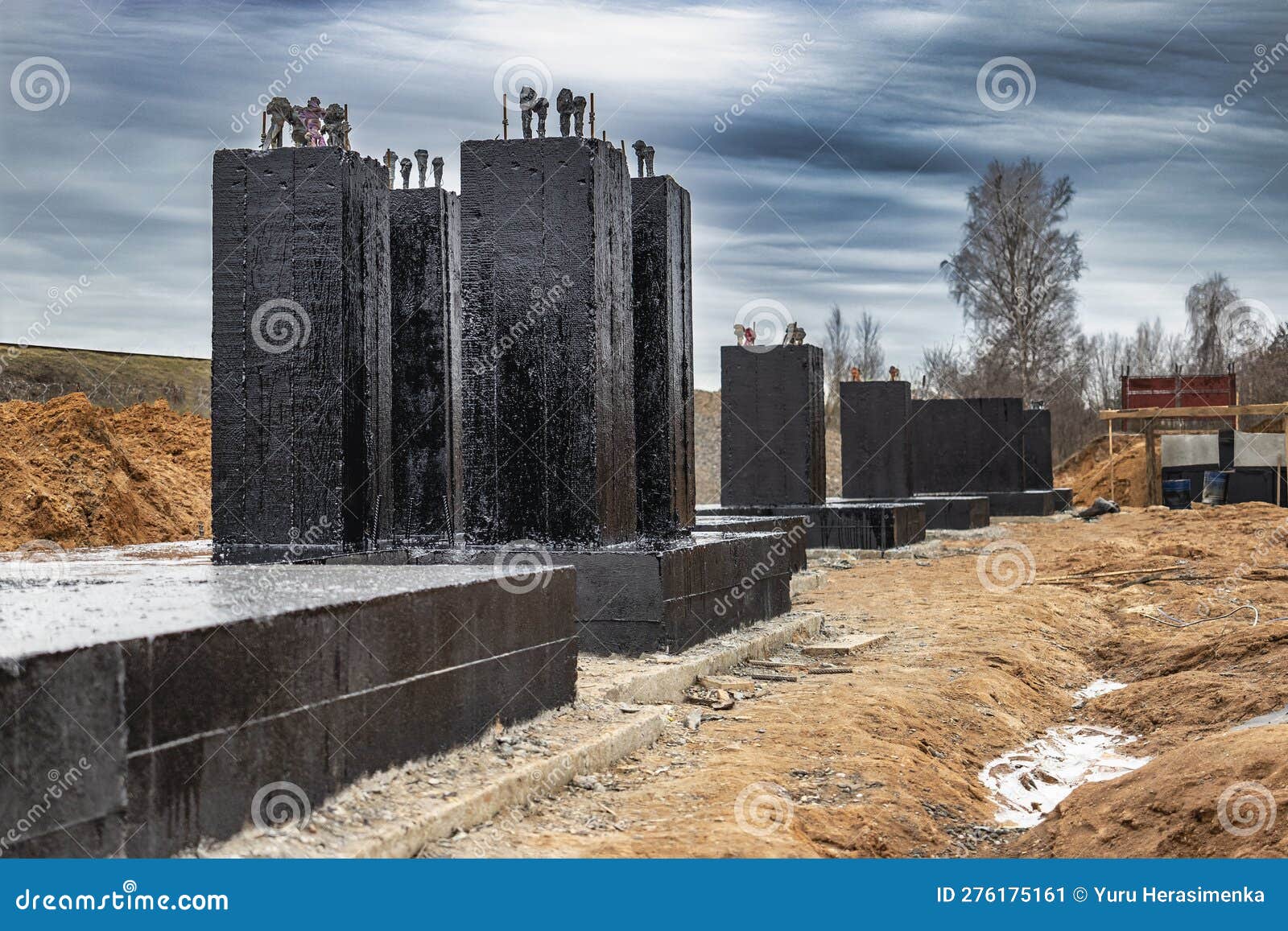 Monolithic Reinforced Concrete Foundation Waterproofed with Bituminous ...