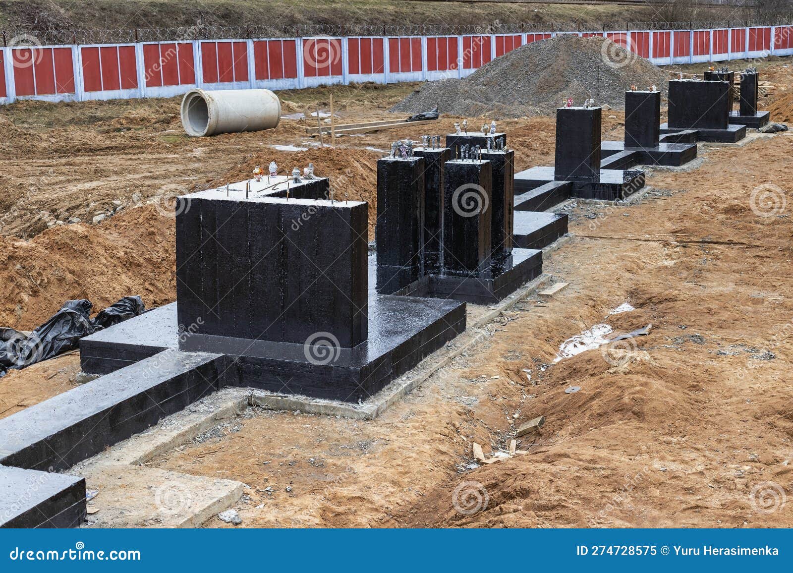 Monolithic Reinforced Concrete Foundation Waterproofed with Bituminous ...