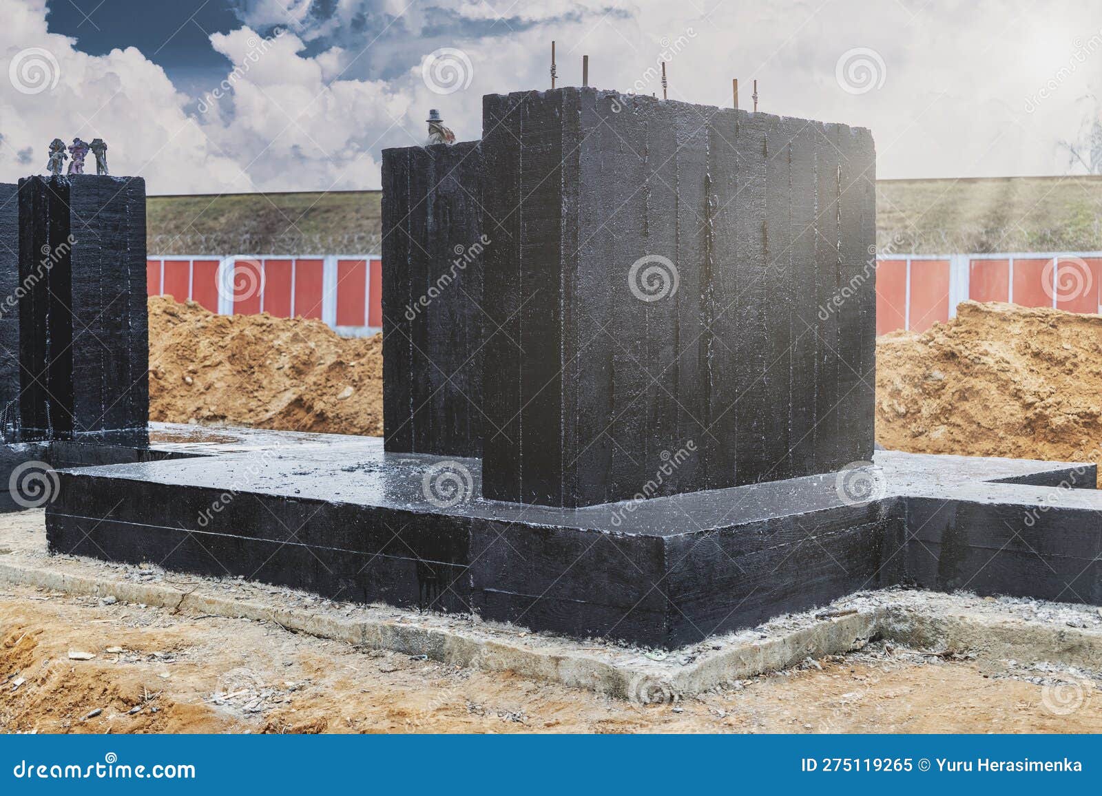 Monolithic Reinforced Concrete Foundation Waterproofed with Bituminous ...