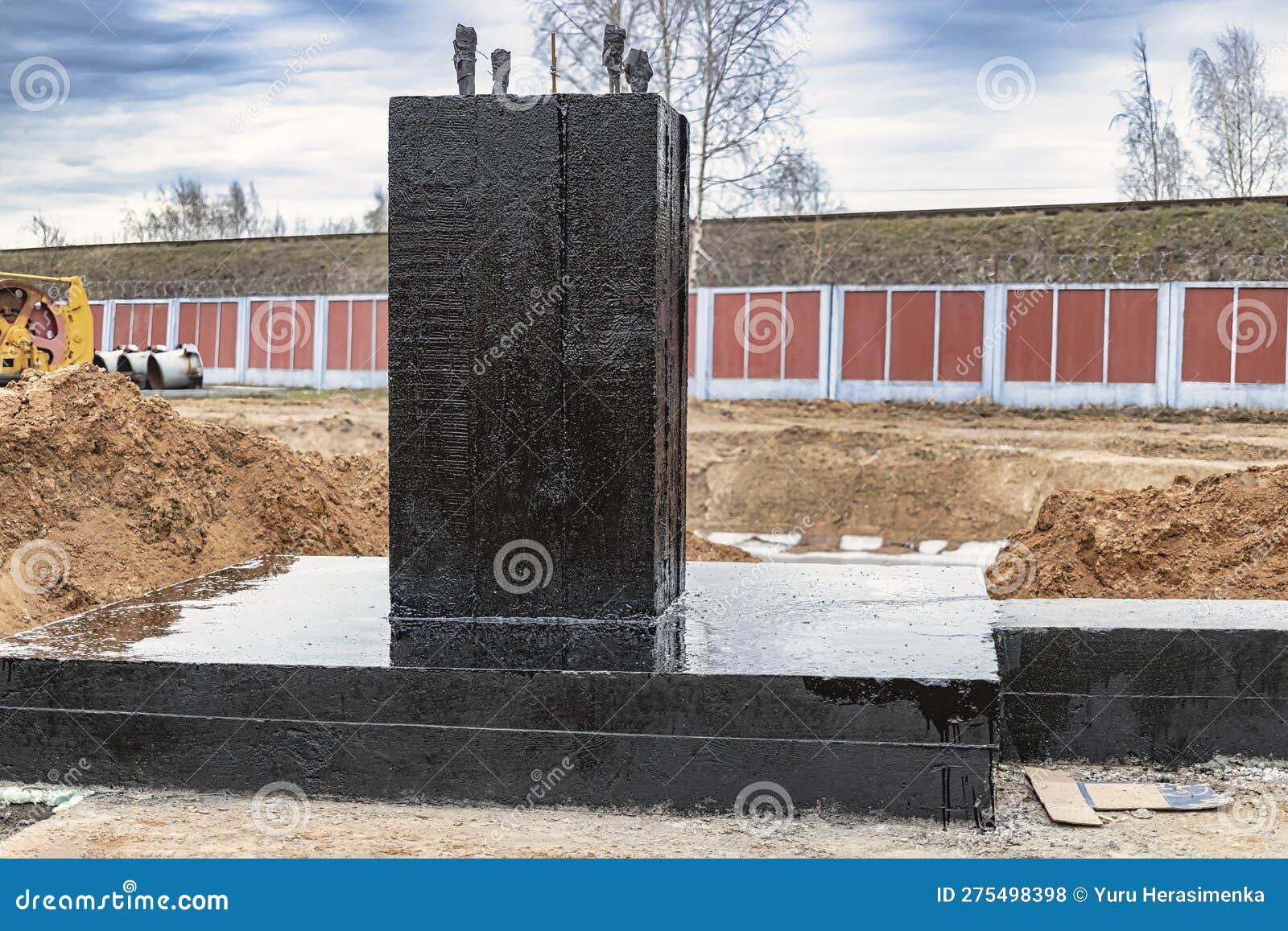 Monolithic Reinforced Concrete Foundation Waterproofed with Bituminous ...