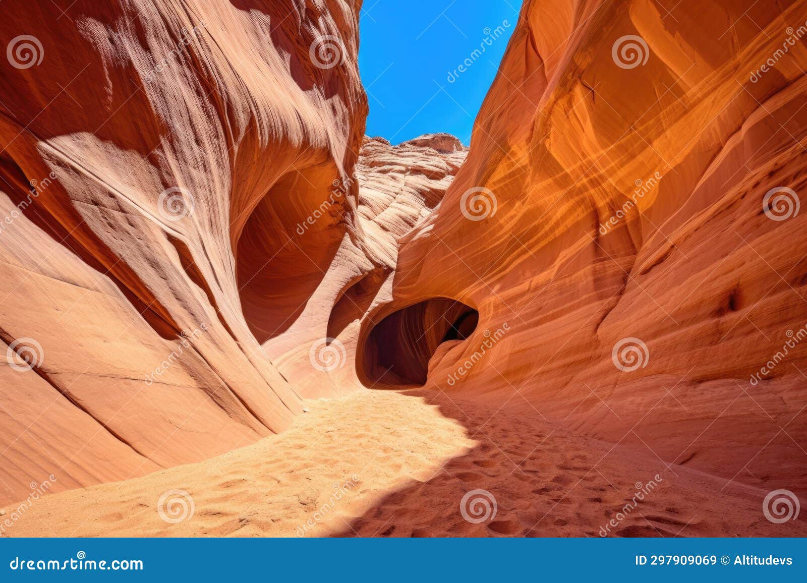 Monolithic Sandstone Arch in a Slot Canyon Complex Stock Image - Image ...