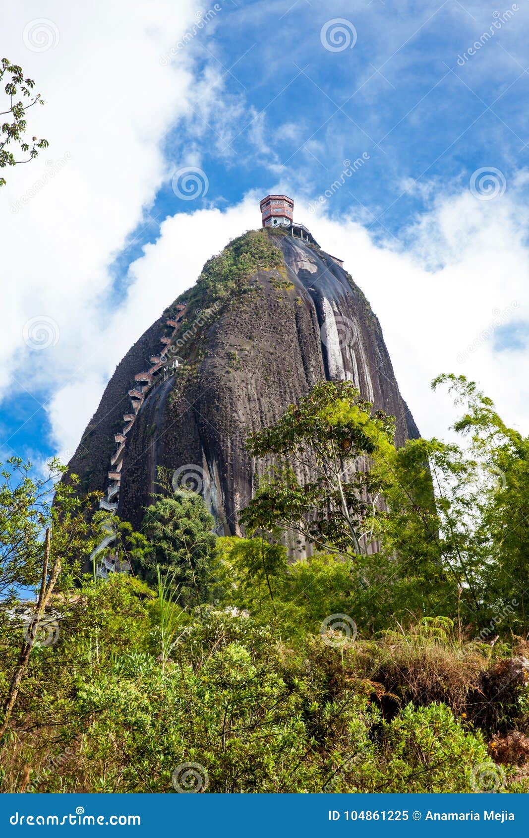Monolithic Stone Mountain at Guatape Stock Image - Image of huge ...