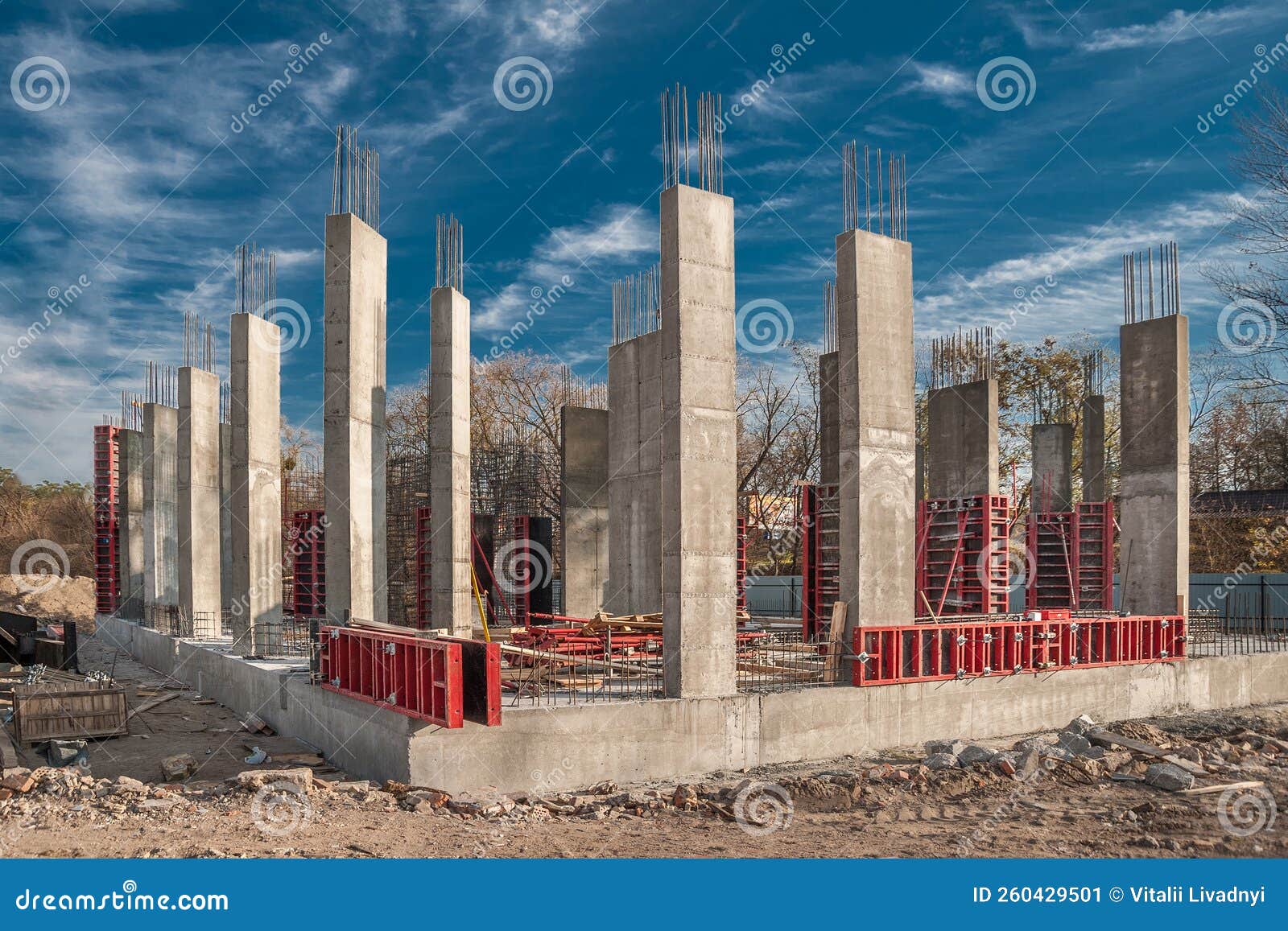 Monolithic Structural Elements and Formwork Stock Image - Image of ...