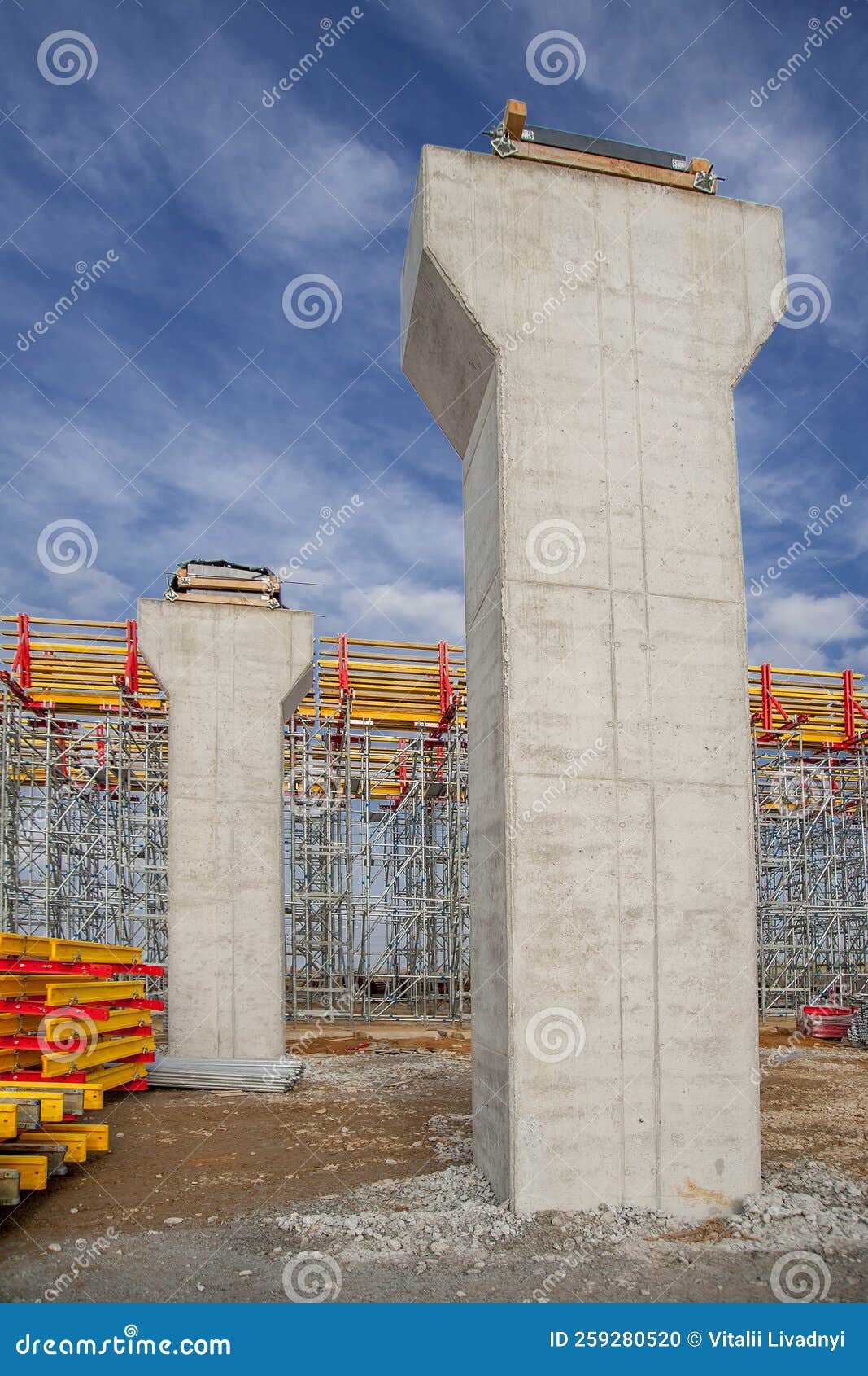Monolithic Structural Elements and Scaffolding Stock Photo - Image of ...