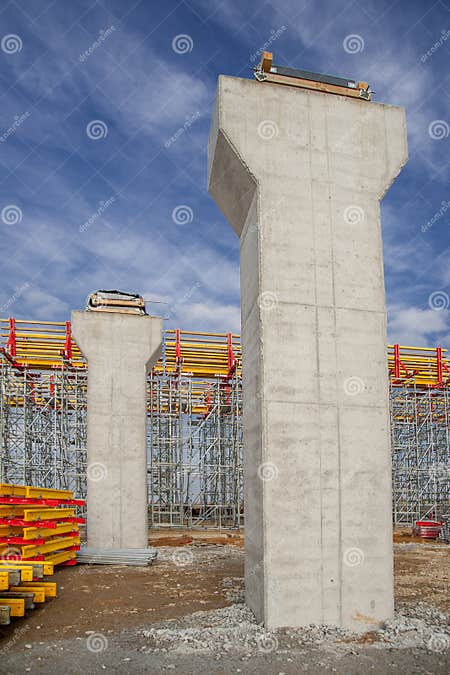 Monolithic Structural Elements and Scaffolding Stock Photo - Image of ...