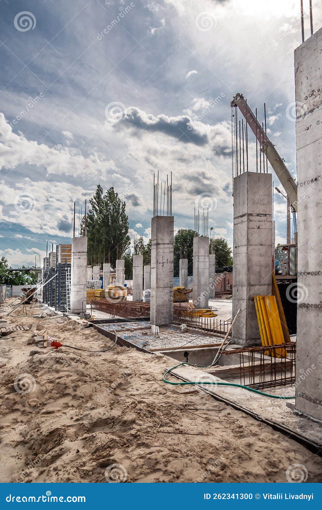 Monolithic Structural Elements and Scaffolding Stock Photo - Image of ...