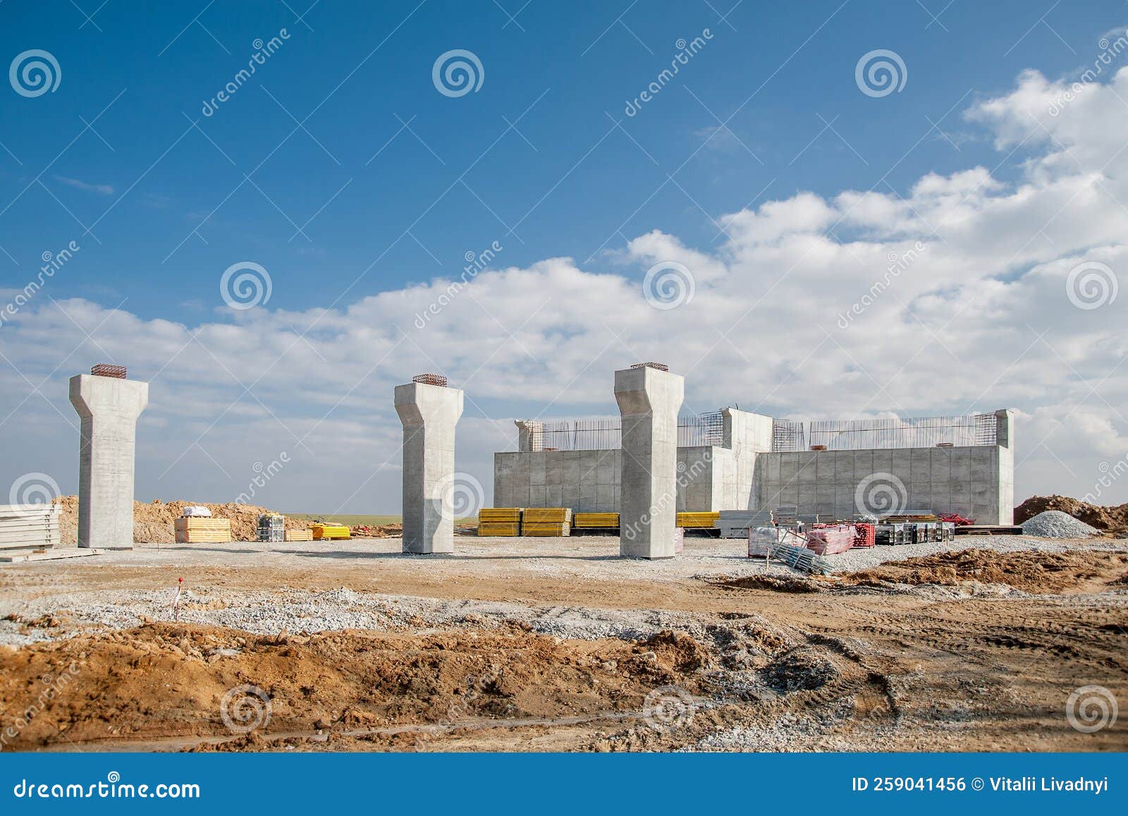 Monolithic Structural Elements and Scaffolding Stock Photo - Image of ...