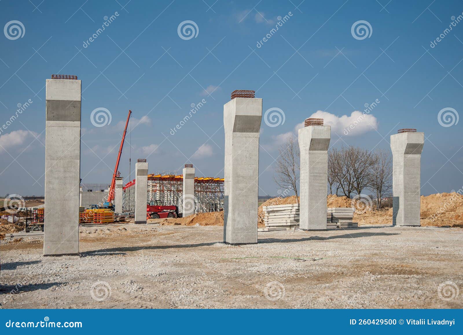 Monolithic Structural Elements and Scaffolding Stock Photo - Image of ...