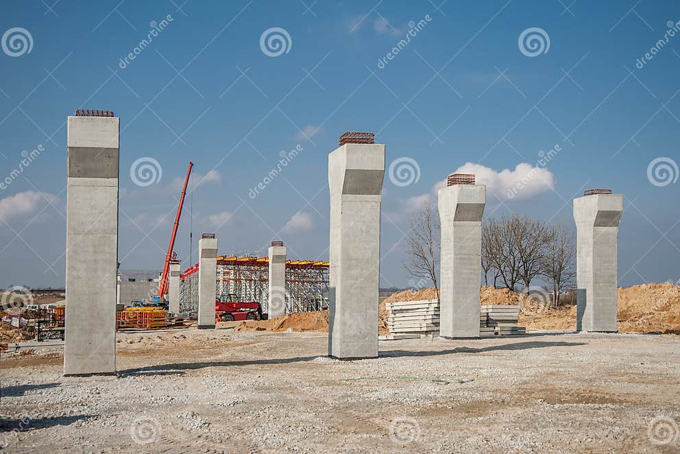 Monolithic Structural Elements and Scaffolding Stock Photo - Image of ...