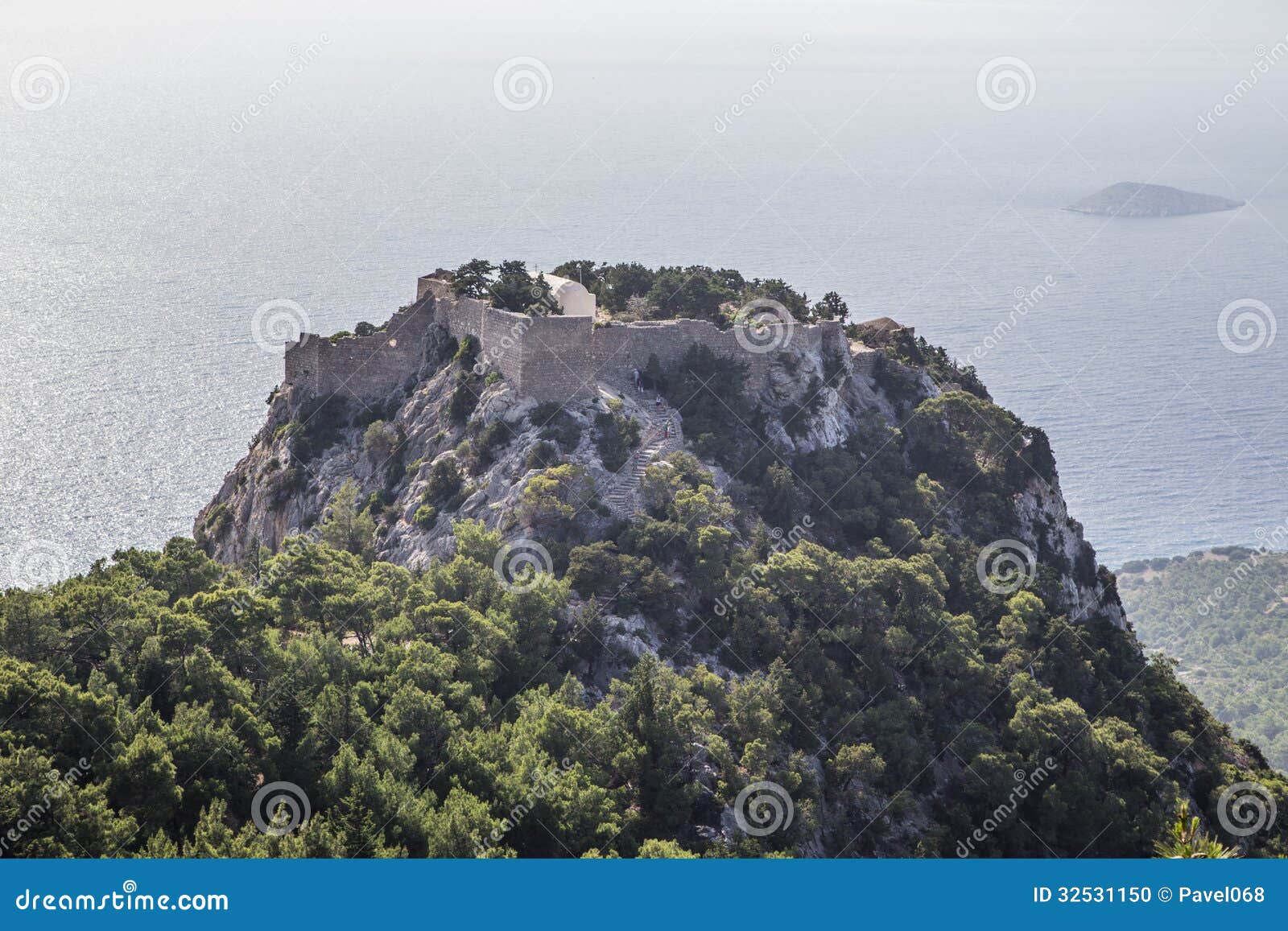 Monolithos Castle Ancient Ruins in Rhodes, Greece Stock Photo - Image ...