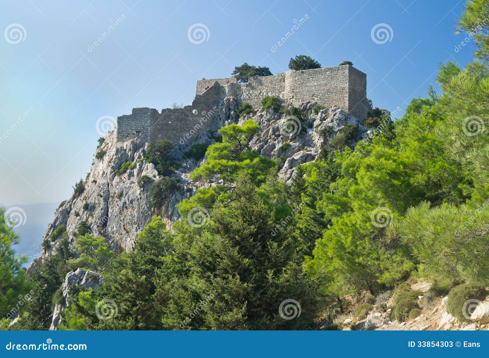 Monolithos Castle on Rhodes Island, Greece Stock Image - Image of ...