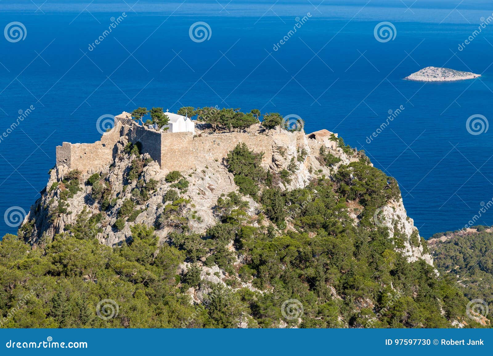 Monolithos, Rhodes stock photo. Image of white, vacation - 97597730