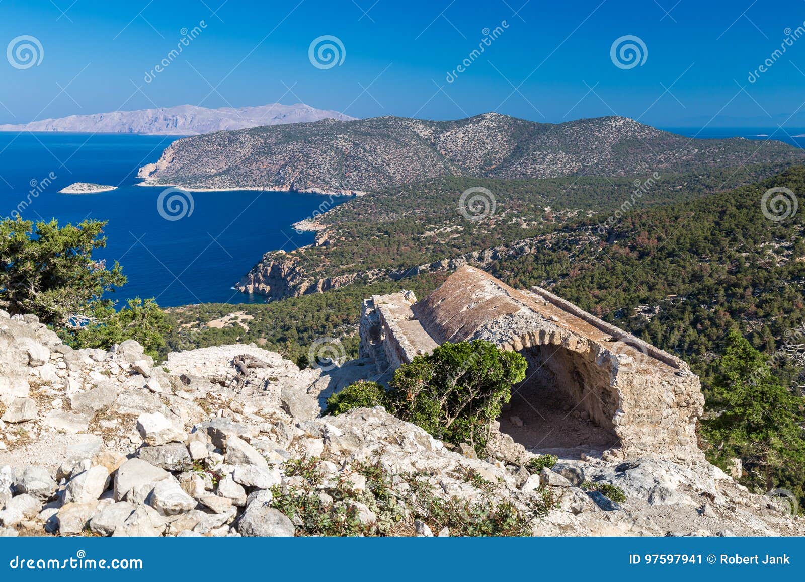 Monolithos, Rhodes stock image. Image of coast, greece - 97597941