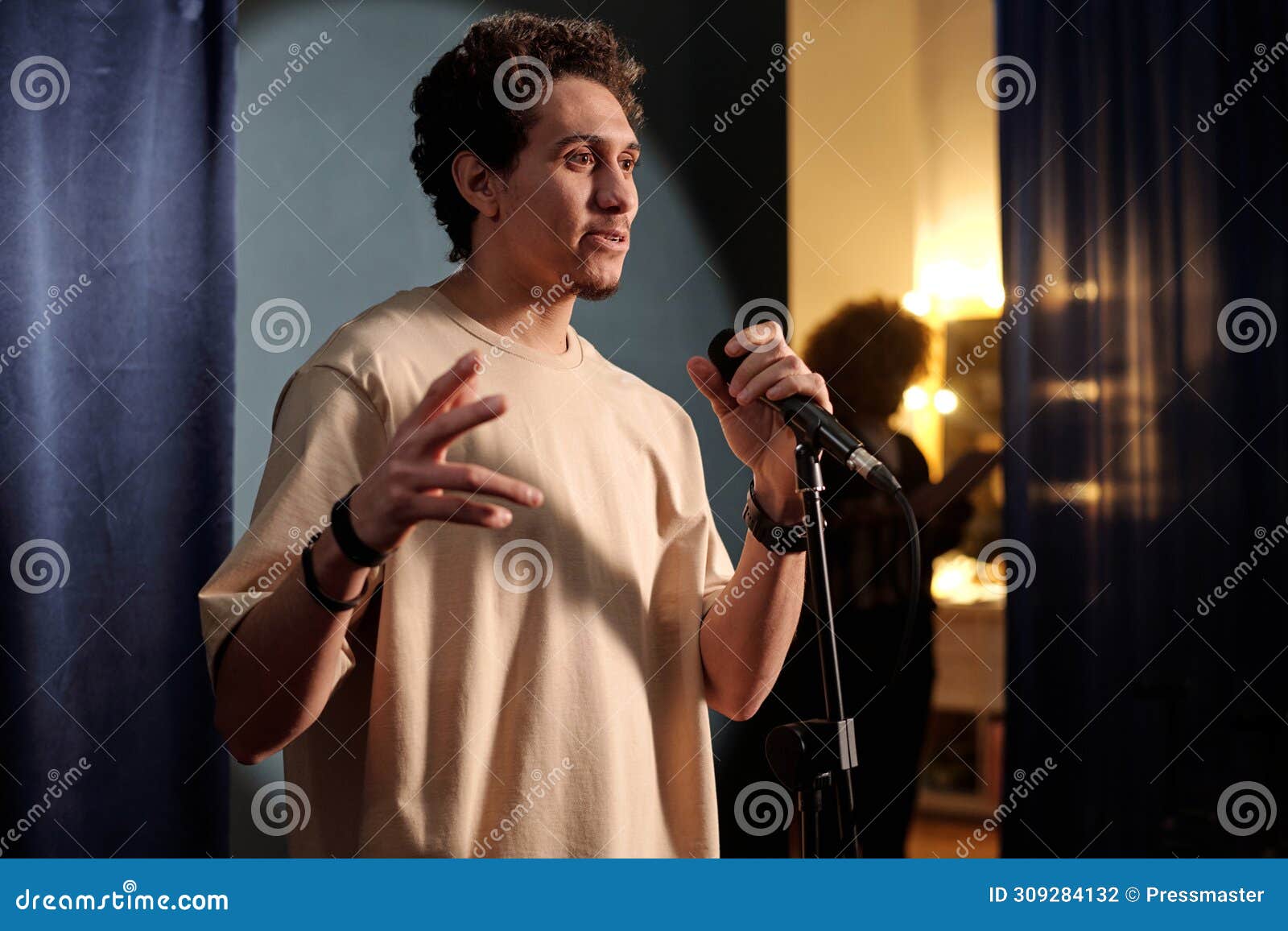 Monologue of Comedian on Stage Stock Photo - Image of entertainment ...