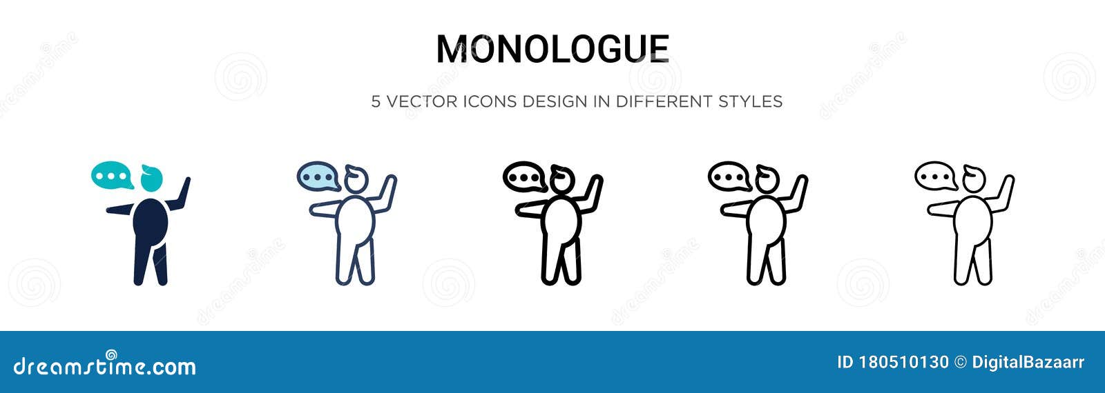Monologue Icon in Filled, Thin Line, Outline and Stroke Style. Vector ...