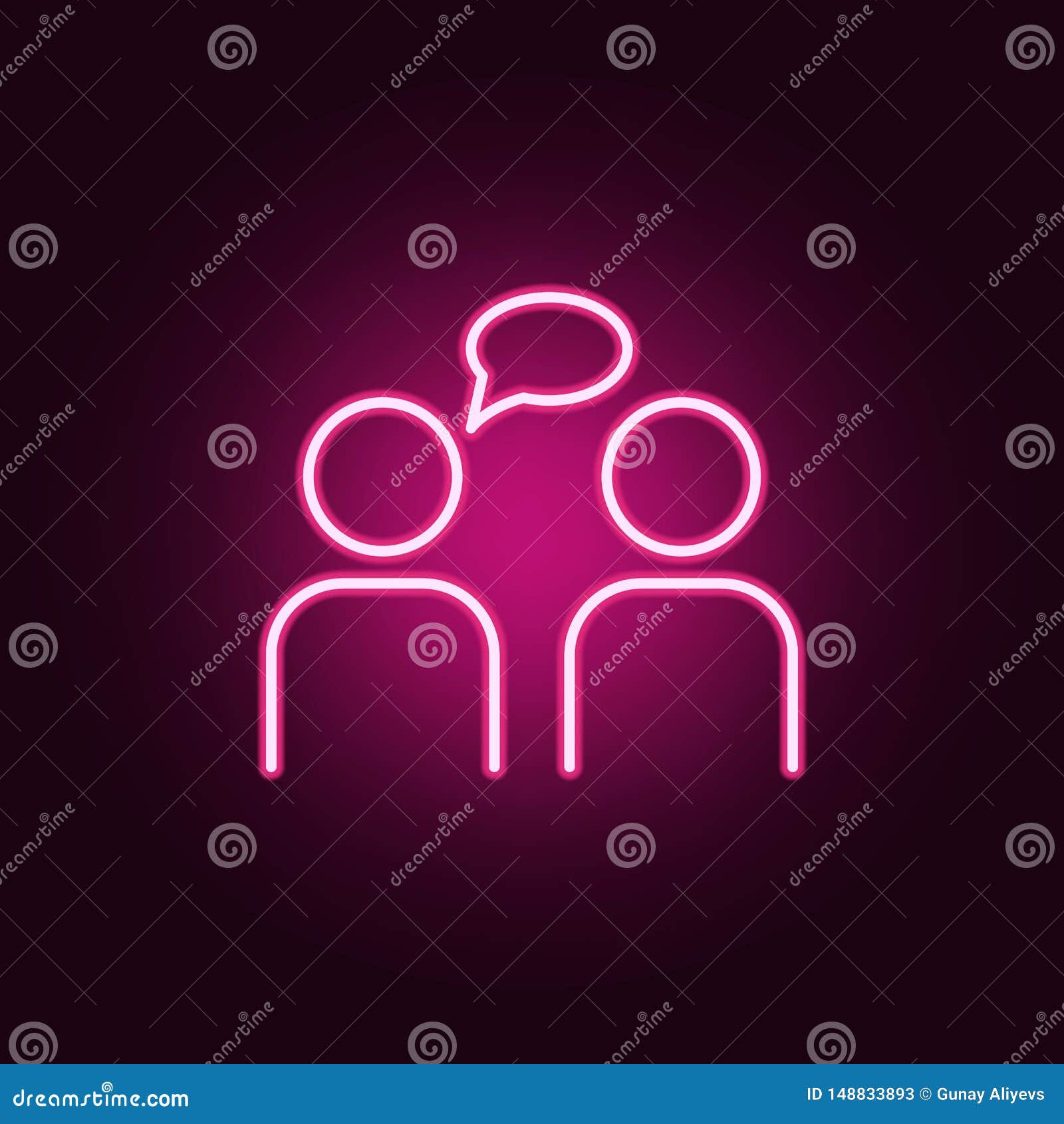 Monologue Neon Icon. Elements of Web Set Stock Illustration ...