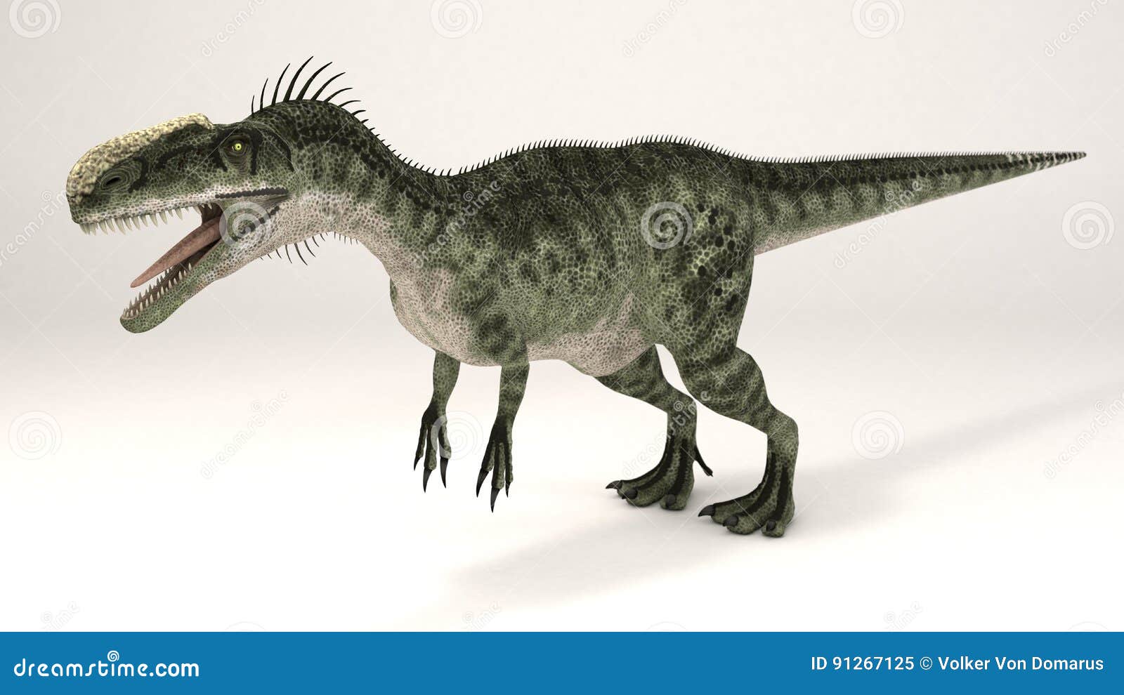 Monolophosaurus-Dinosaur stock illustration. Illustration of render ...