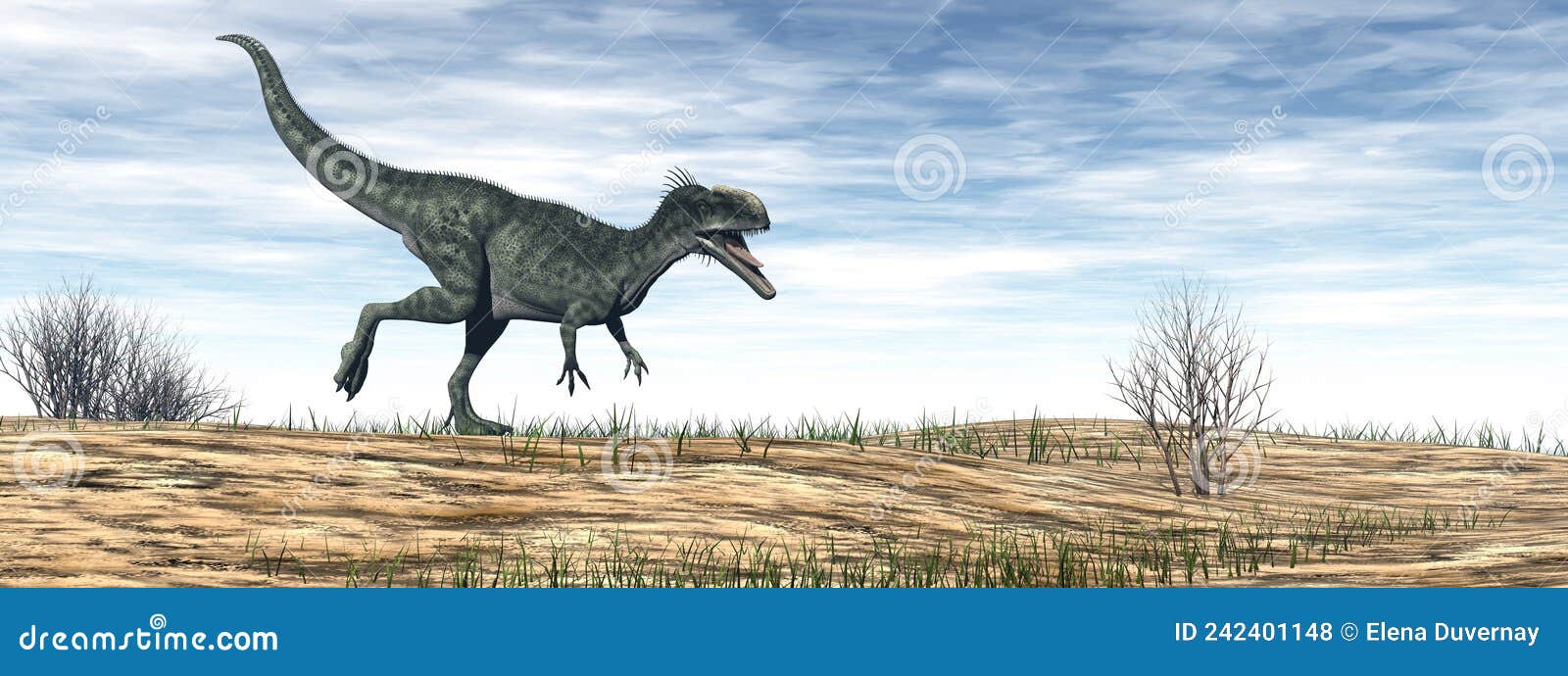 Monolophosaurus Dinosaur Swamp Royalty-Free Stock Photo | CartoonDealer ...